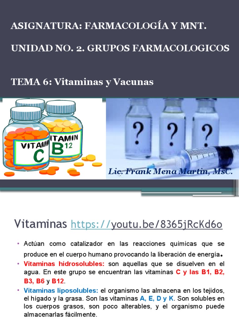 Clase 6. Farmacologia de Vitaminas y Minerales, Vacunas-Y-Antioxidantes ...