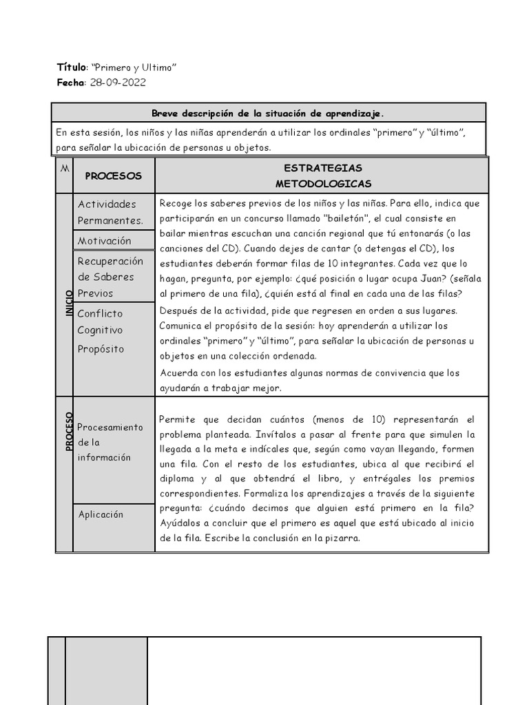 Aprendiendo Primero y Último en Niños | PDF | Psicología cognitiva ...