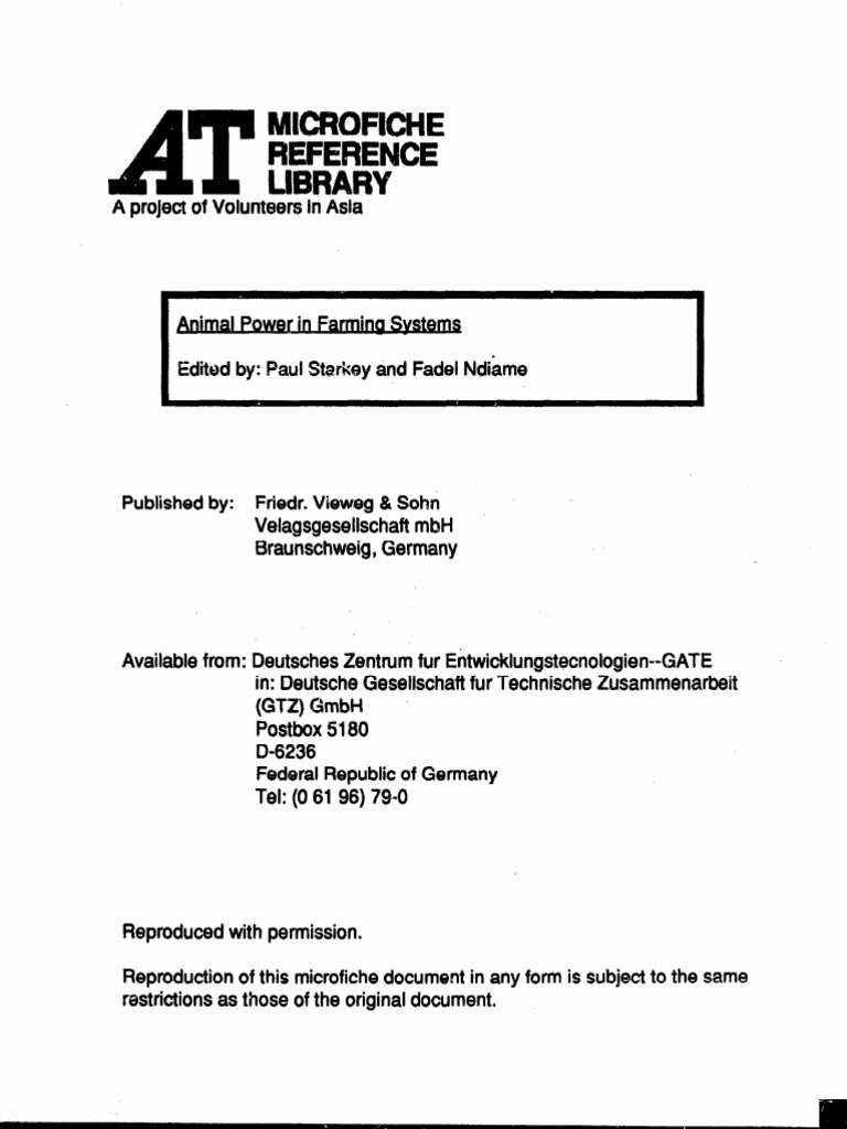 Animal Power in Farming System | PDF | Agriculture | Livestock Farming