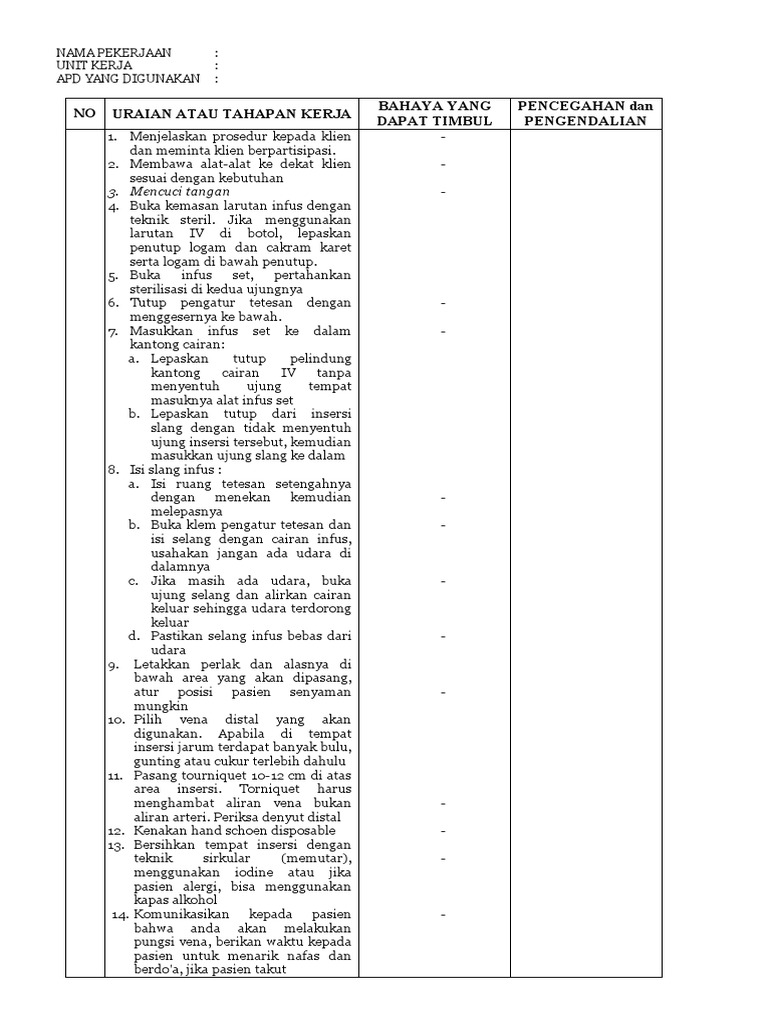 Cara Pemasangan Infus Intravena | PDF