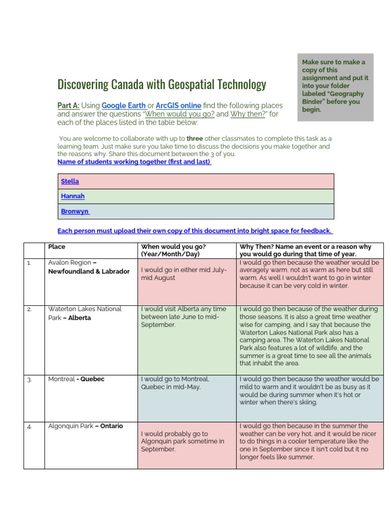 Discovering Canada With Geospatial Technology | PDF | Provinces And ...