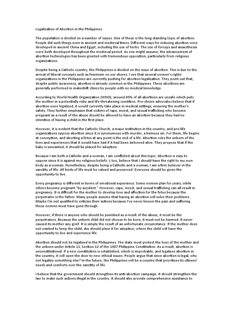 Position Paper Eapp | PDF | Abortion | Abortion Rights Movements