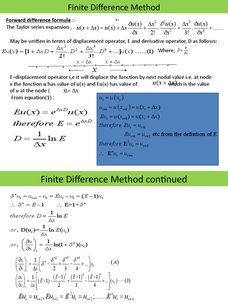 Finite Difference Method Pdf Finite Difference Differential Equations