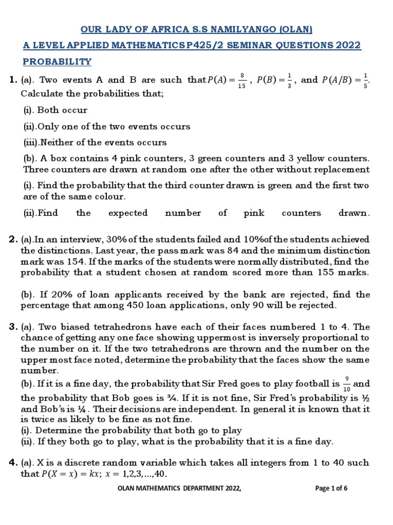 MTC2 Seminar Questions 2022-1 | PDF | Median | Standard Deviation