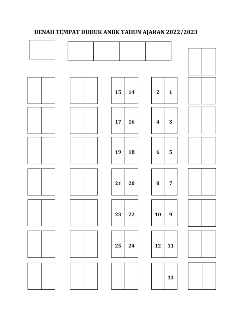 Denah Tempat Duduk Anbk Tahun Ajaran 2022 | PDF