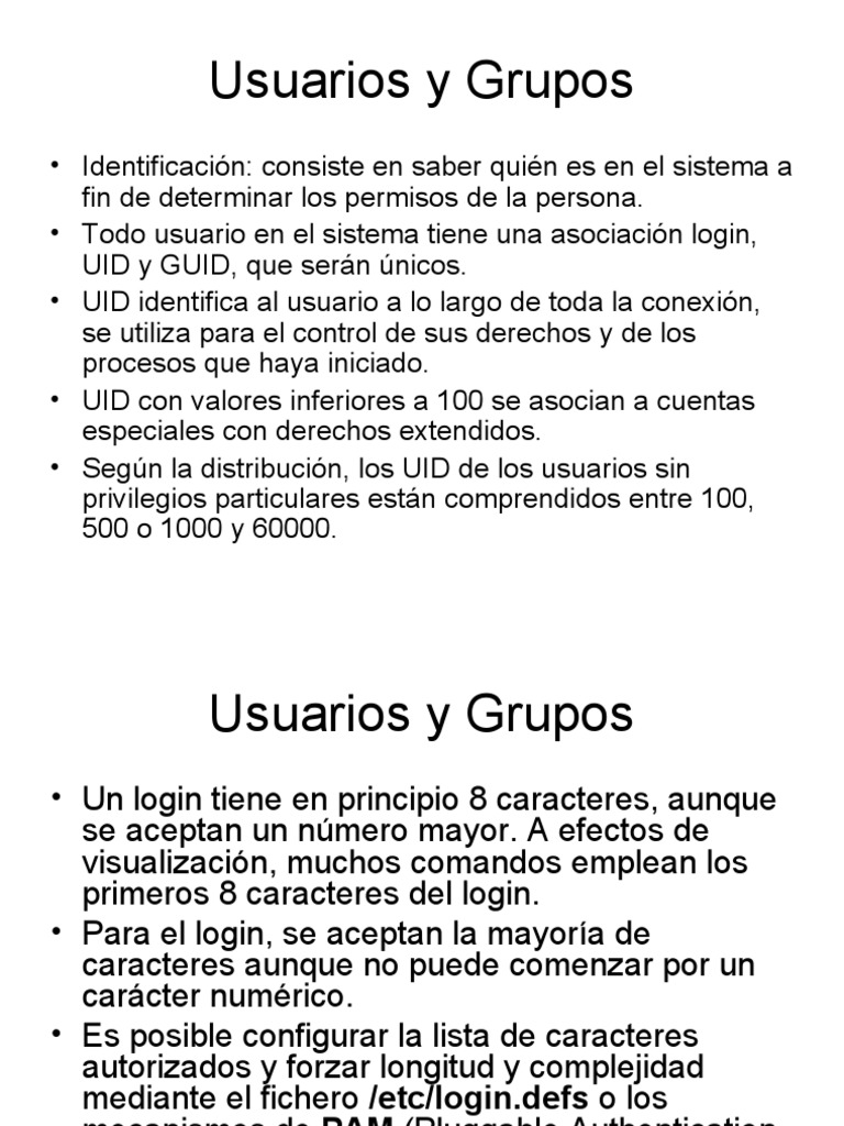 Usuarios y Grupos-3a | PDF | Contraseña | Usuario (informática)