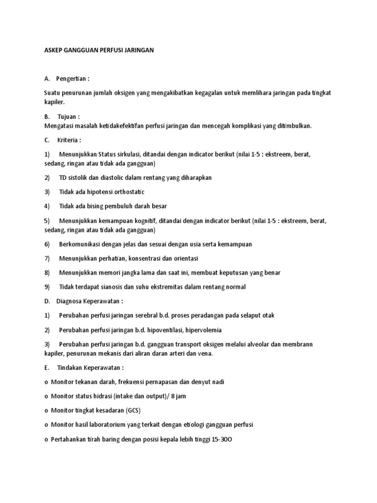 Penanganan Gangguan Perfusi Jaringan | PDF