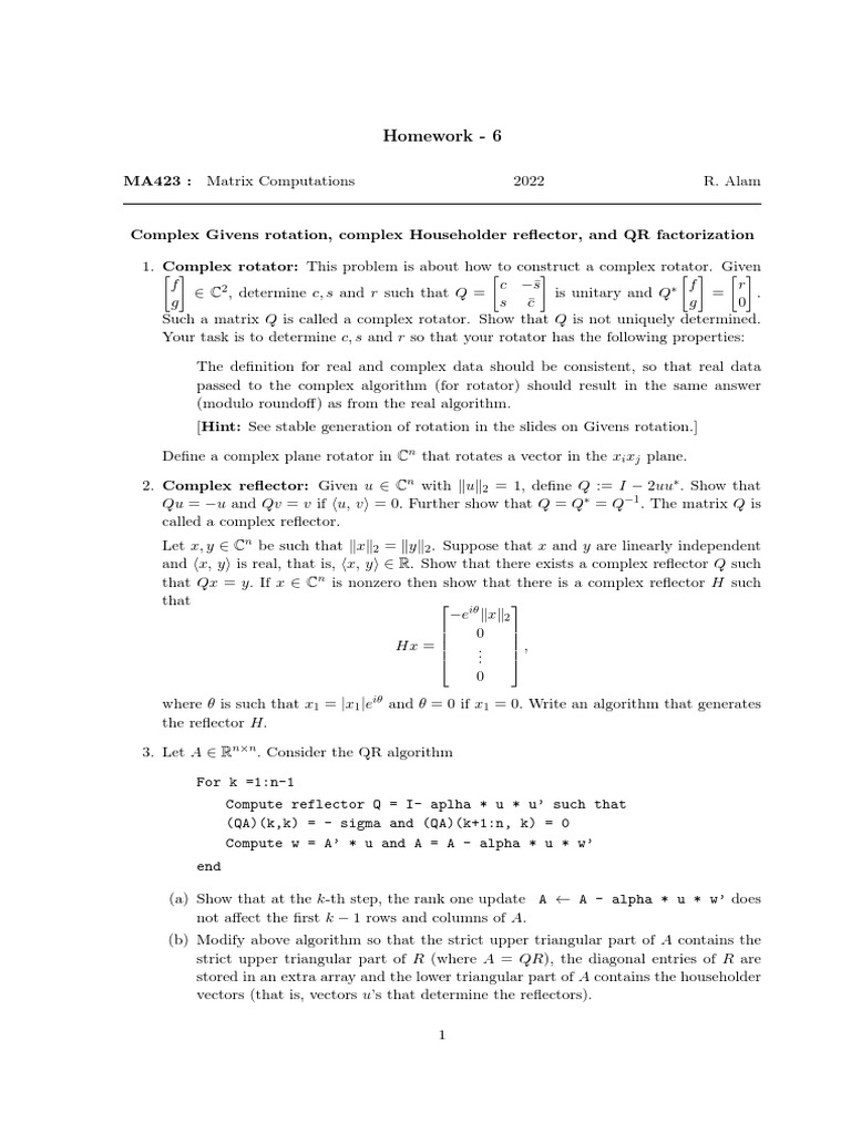 HW 2022 6 | PDF | Matrix (Mathematics) | Algorithms And Data Structures
