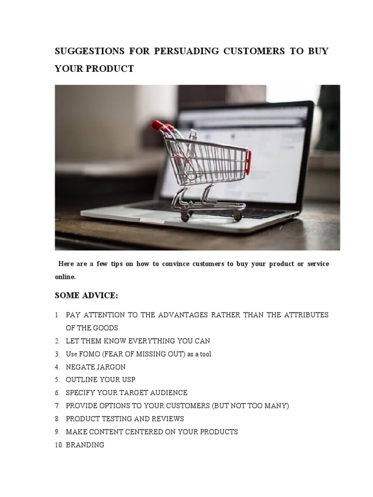 Convince Customer | PDF | Customer | Marketing