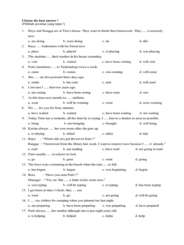 Latihan Soal Tenses | PDF