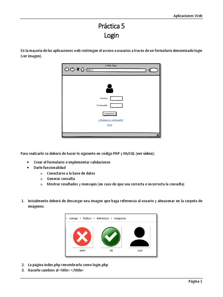 Practica 5. Login | PDF | Php | Bootstrap (marco frontal)