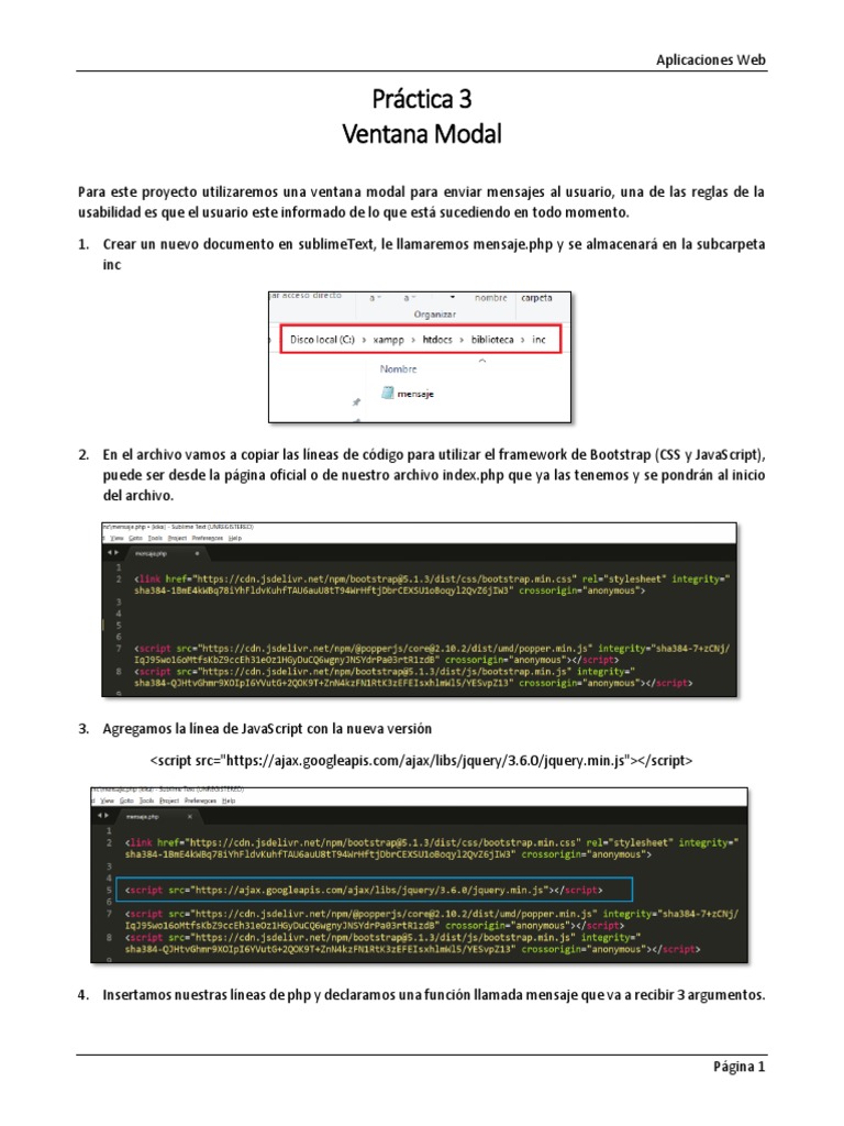 Practica 3. Ventana Modal | PDF | Bootstrap (marco frontal) | Red mundial