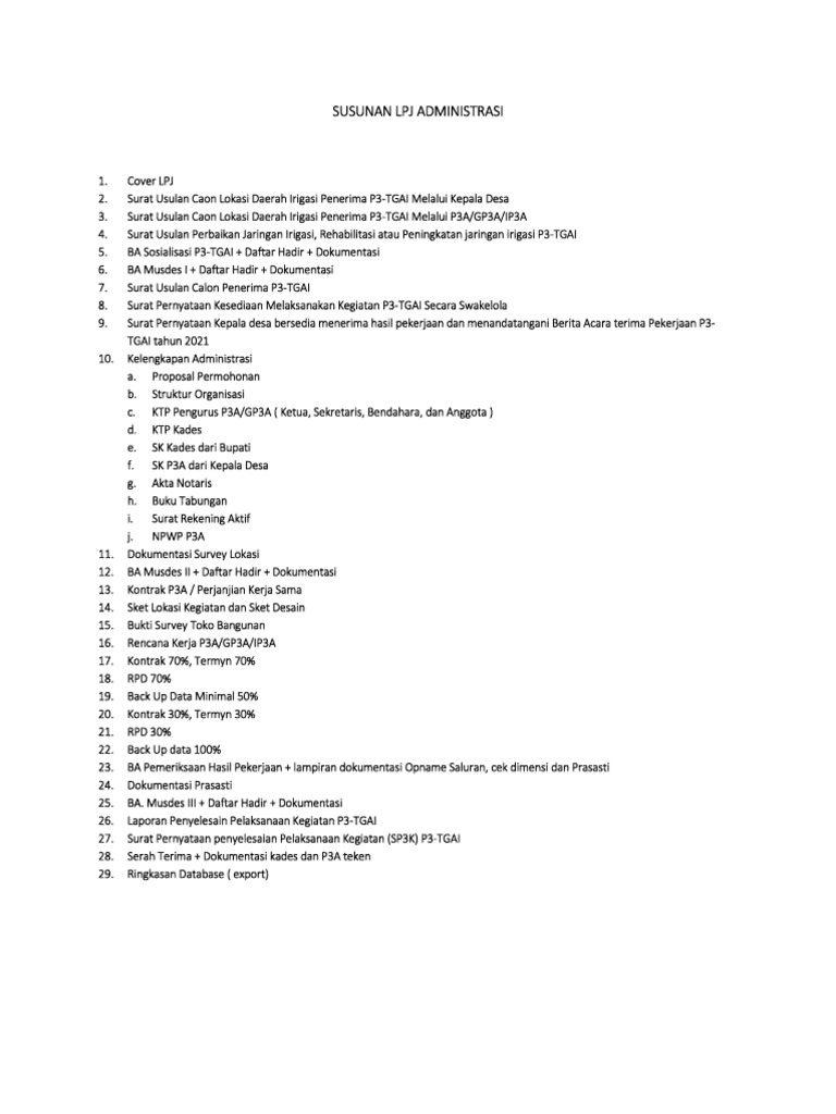 Susunan LPJ TERBARU | PDF