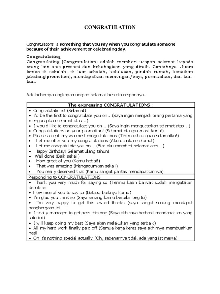 CONGRATULATION | PDF