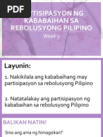 Ap6 - q1 - w5 - Ang Partisipasyon NG Mga Kababaihan Sa Rebolusyon Pilipino | PDF