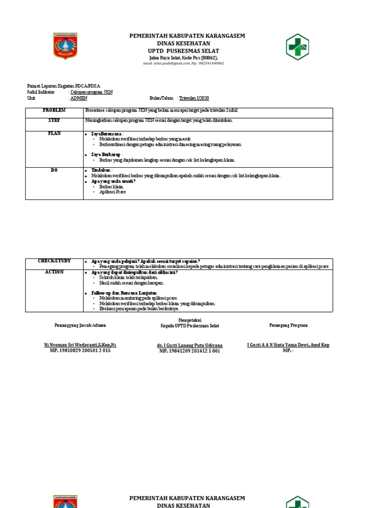 Pdca JKN 2020 | PDF | Bisnis | Teknologi & Rekayasa