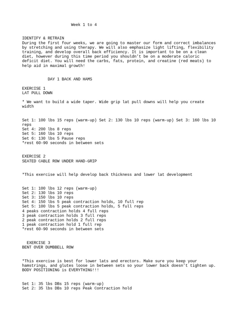 4 weeks program | PDF | Physical Exercise | Recreation