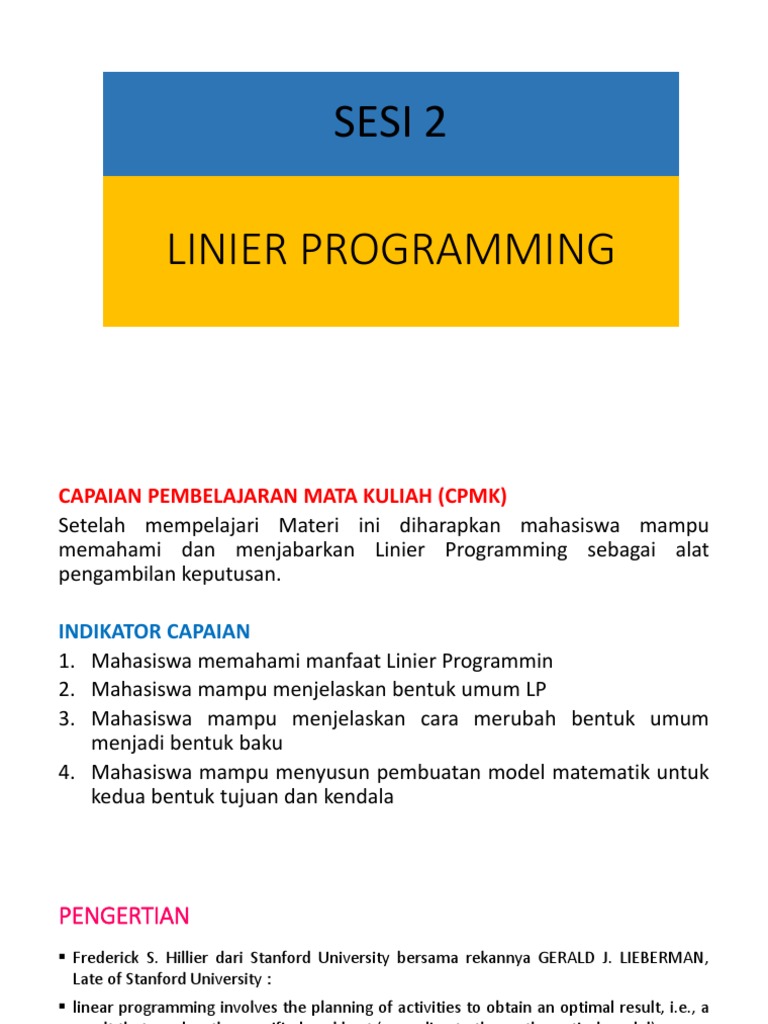 Linier Programming | PDF | Mathematical Optimization | Linear Programming Linier Programming | PDF | Mathematical Optimization | Linear Programming