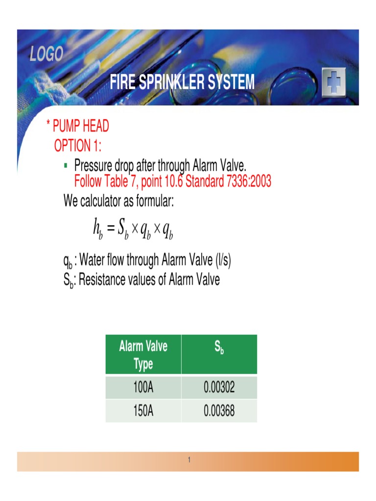 Calculation Pressure Drop by Alarm Valve | PDF | Fire Sprinkler System ...