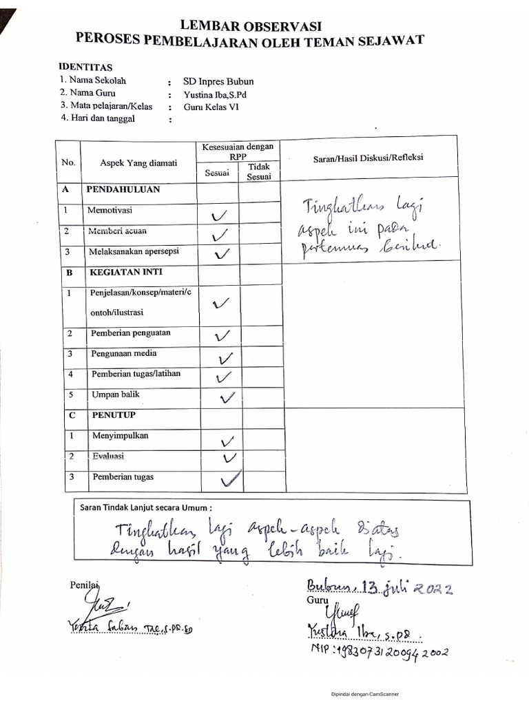 Penilaian Teman Sejawat | PDF