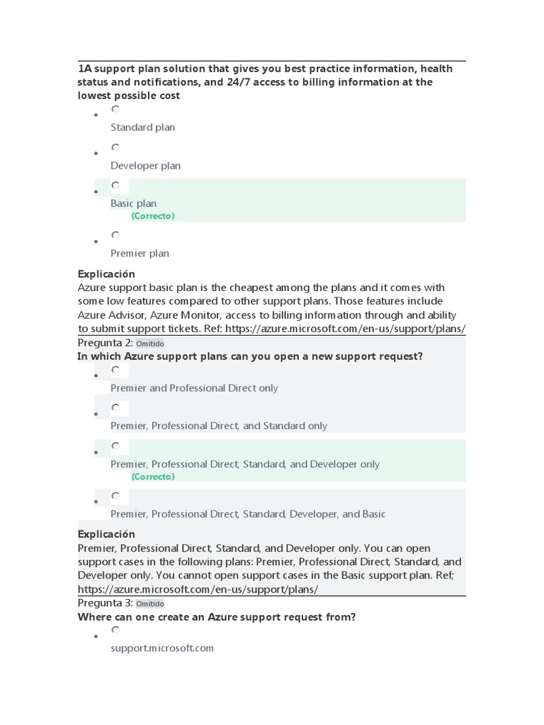 Azure Support Plans Overview and Costs | PDF | Cloud Computing ...