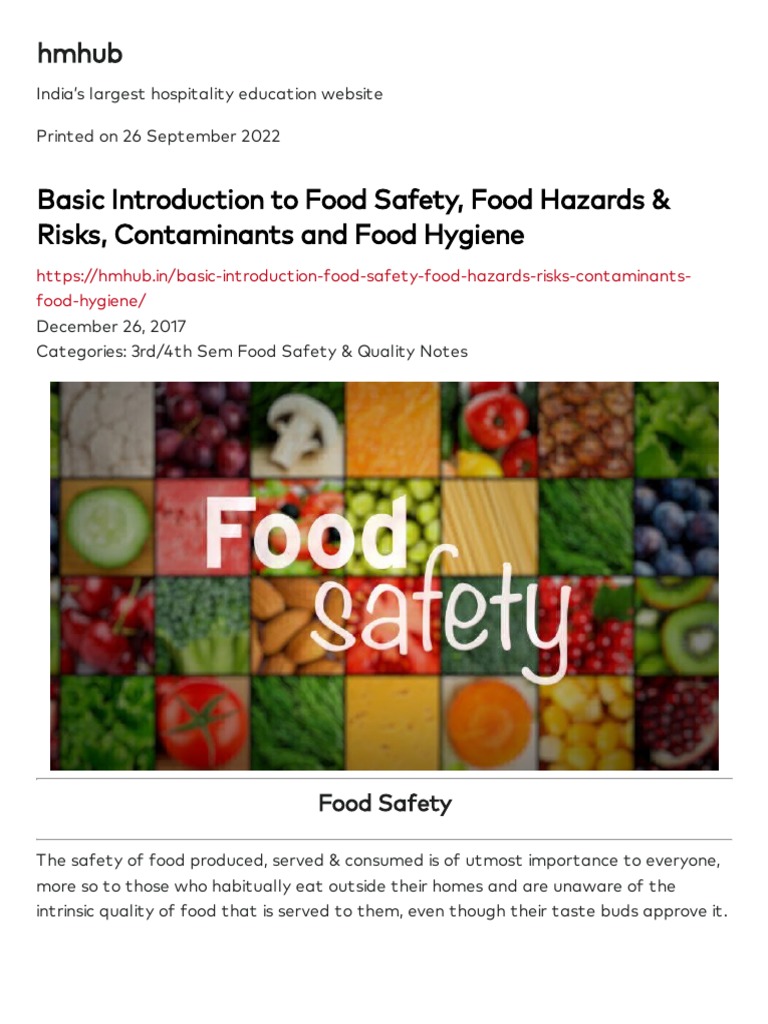 Hmhub: Food Safety | PDF | Foods | Food Safety