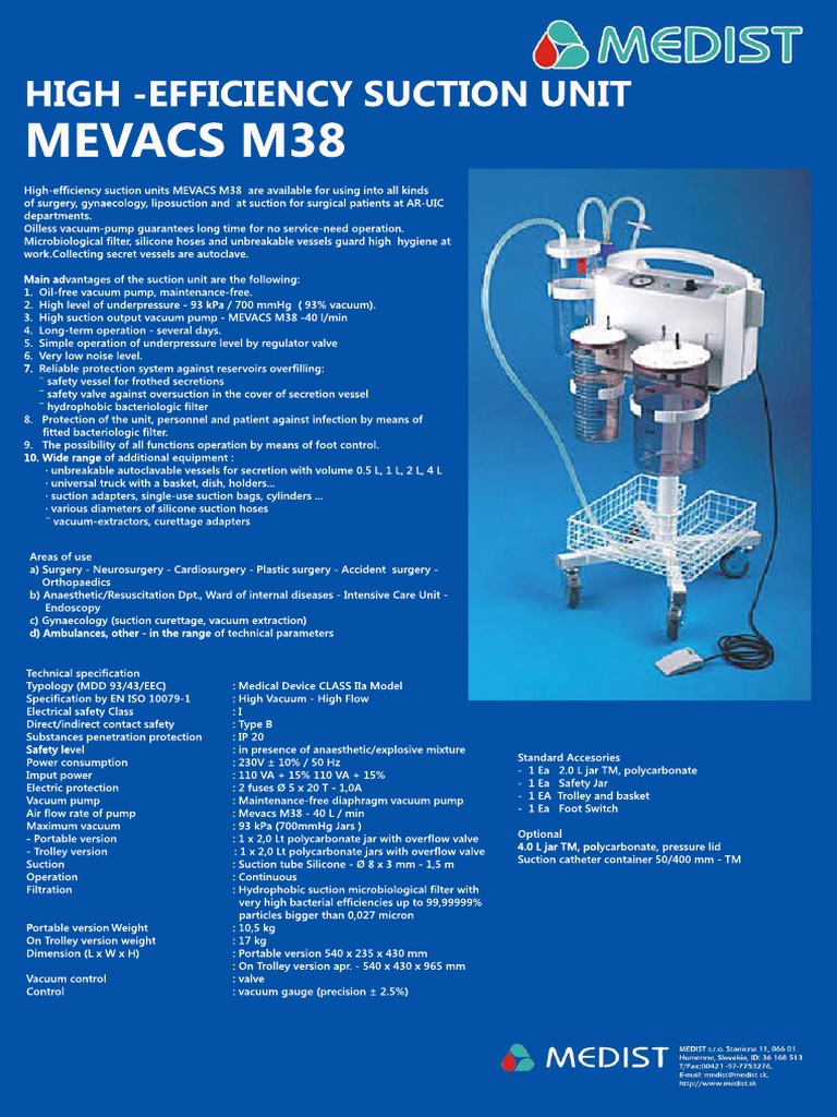 Brosur Product MEDIST MEVACS M38 | PDF | Transparent Materials | Nature