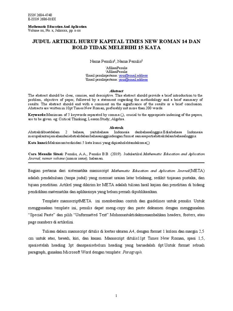 Template Artikel META | PDF