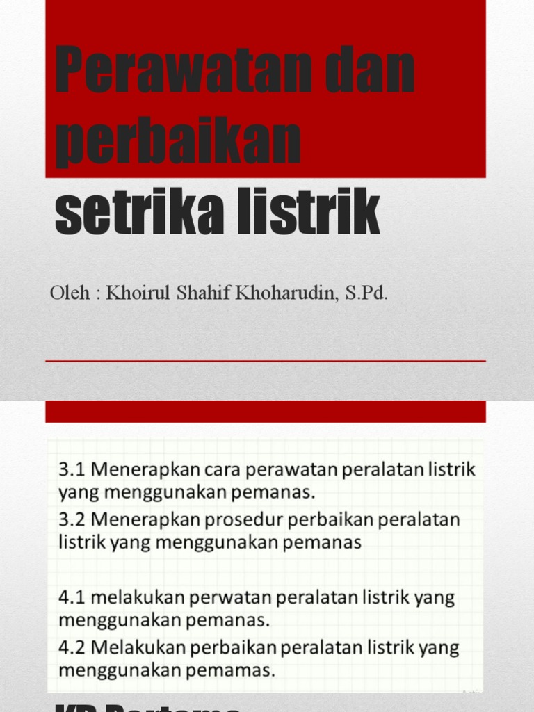 Pertemuan 2 Perawatan Dan Perbaikan Setrika Listrik | PDF