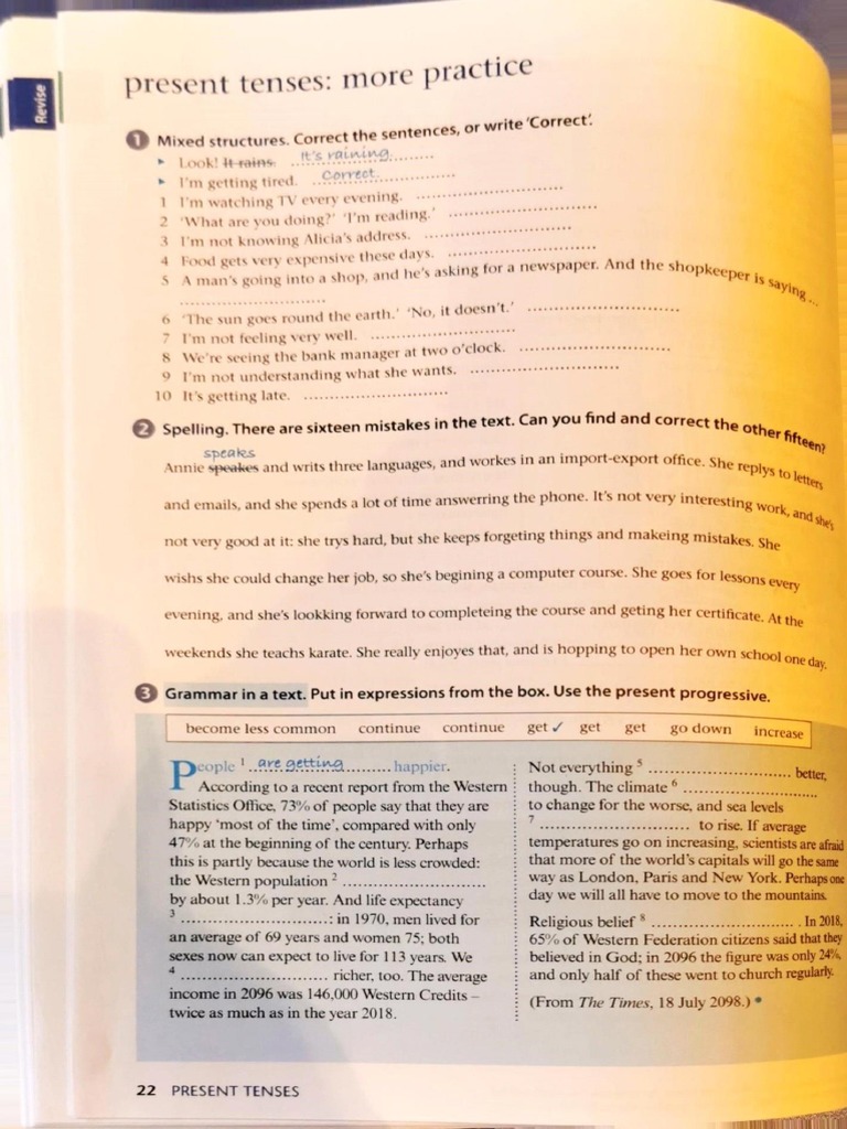 Present Tenses Revision | PDF | English Language | Linguistics