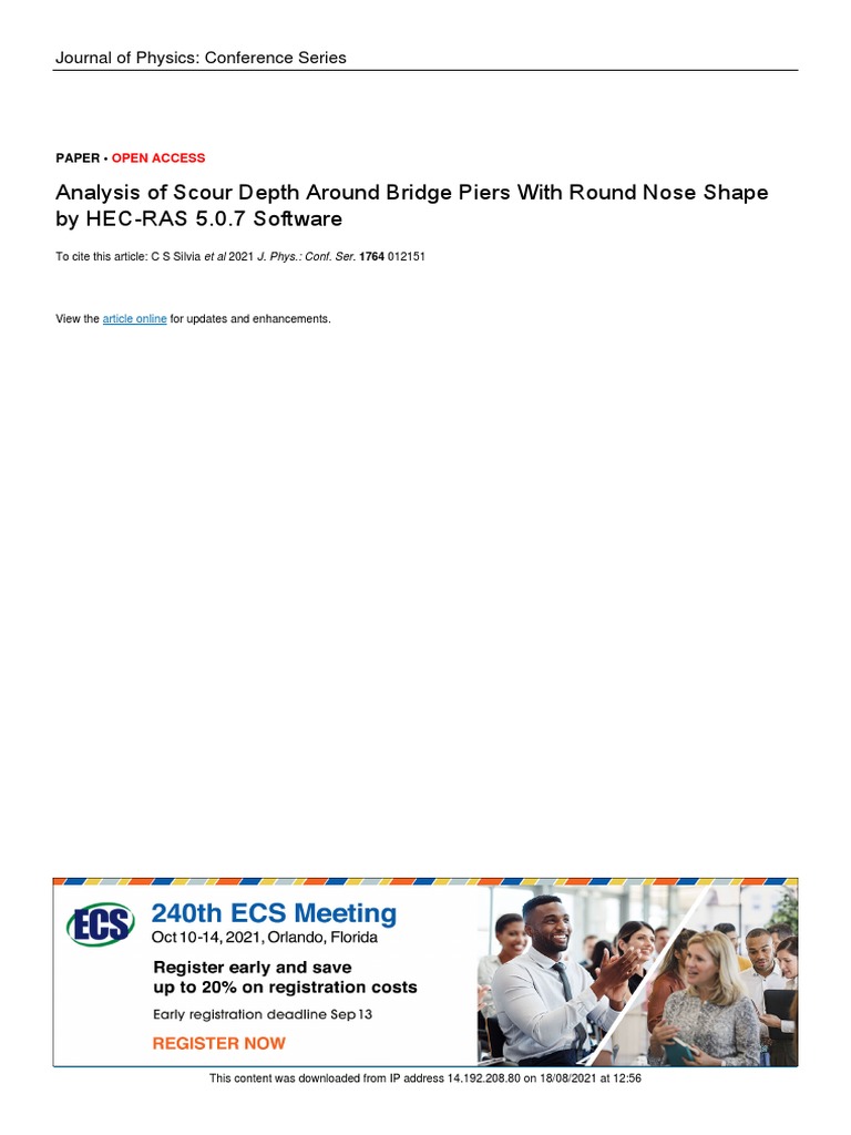 Analysis of Scour Depth Around Bridge Piers With Round Nose Shape by ...