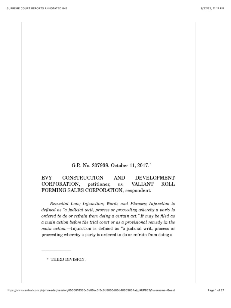 Evy Construction v. Valiant Roll Forming | PDF | Injunction | Ex Parte