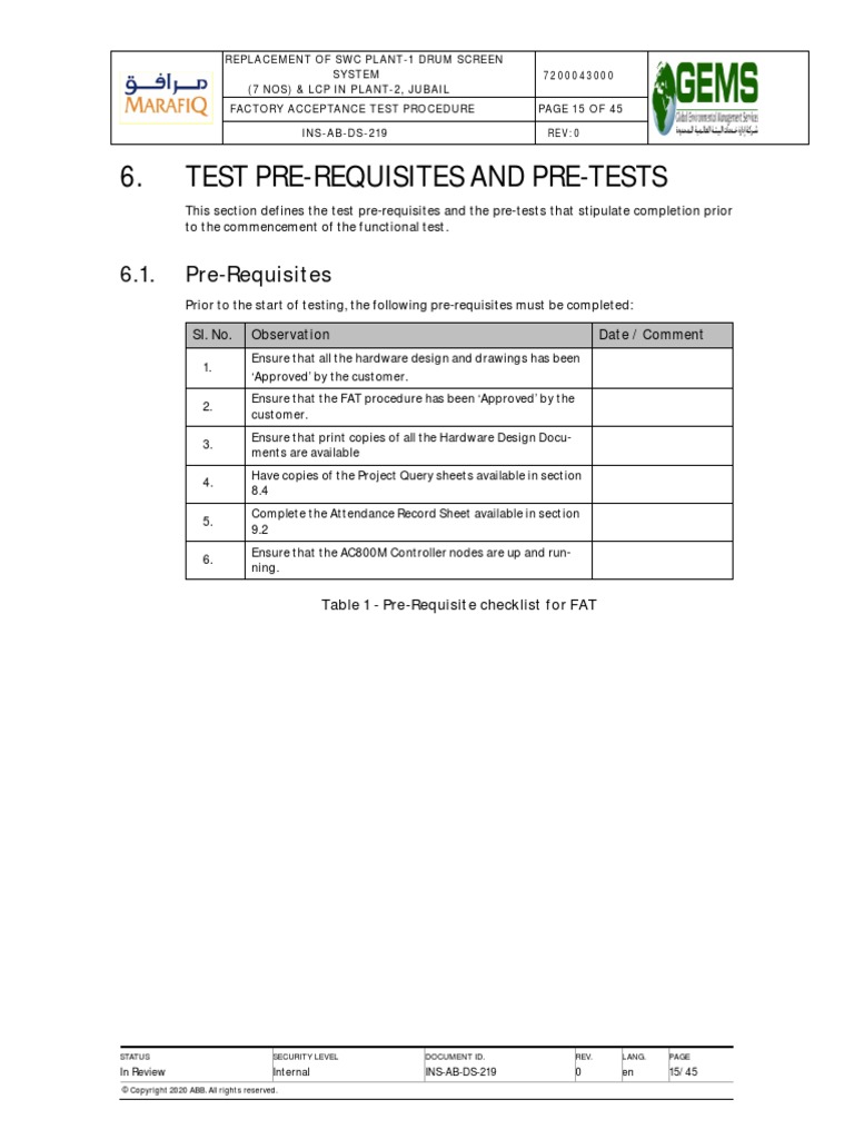 Factory Acceptance Test Procedure For DCS - Page 5 | PDF | Computer ...