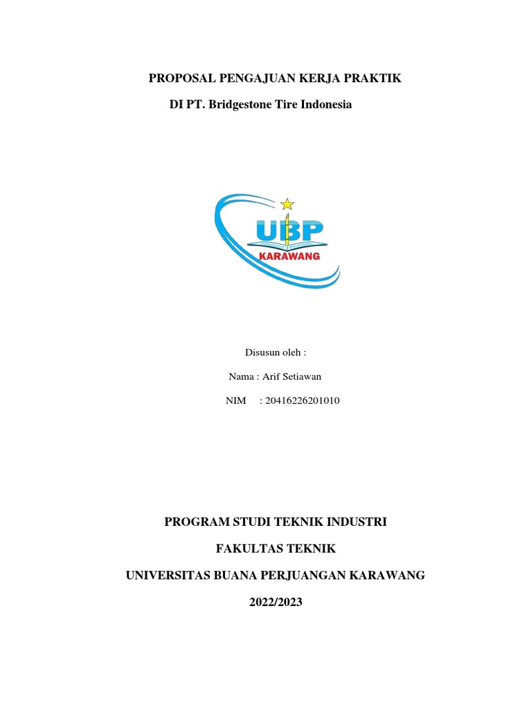 Proposal Kerja Praktik di Bridgestone | PDF | Karier & Perkembangan ...