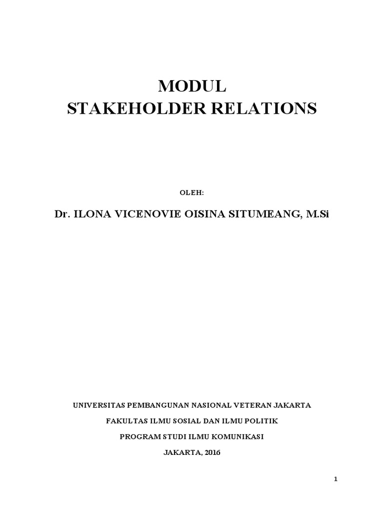 Modul Stakeholder Relations | PDF