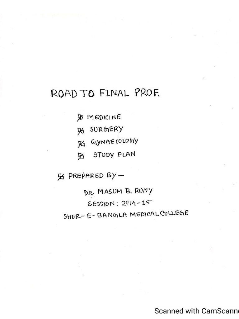 Road To Final Prof. by Dr. Masum B. Rony-1 | PDF