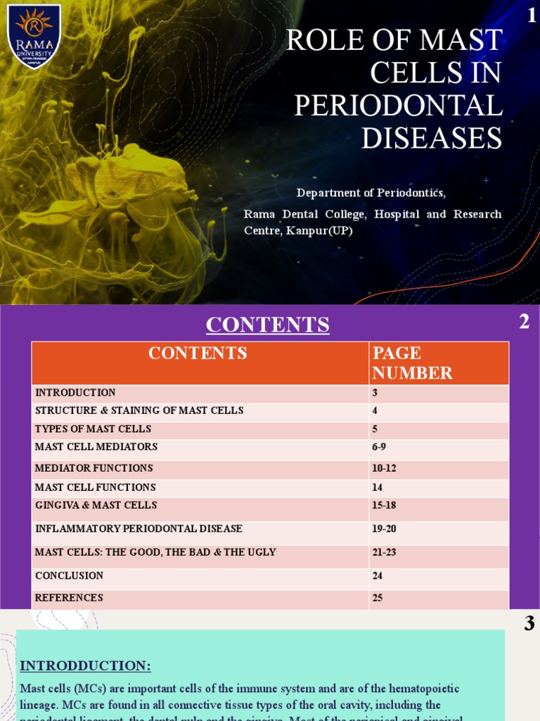 Role of Mast Cells in Periodontal Disease | PDF | Inflammation ...