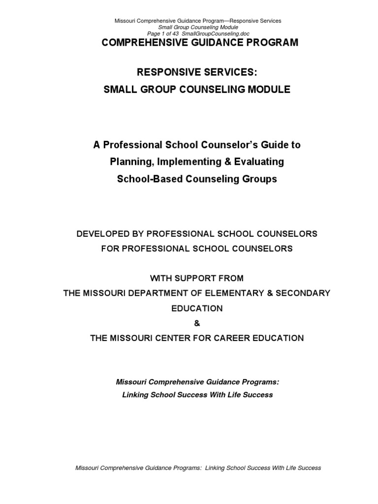 Small Group Counseling | PDF | School Counselor | Informed Consent