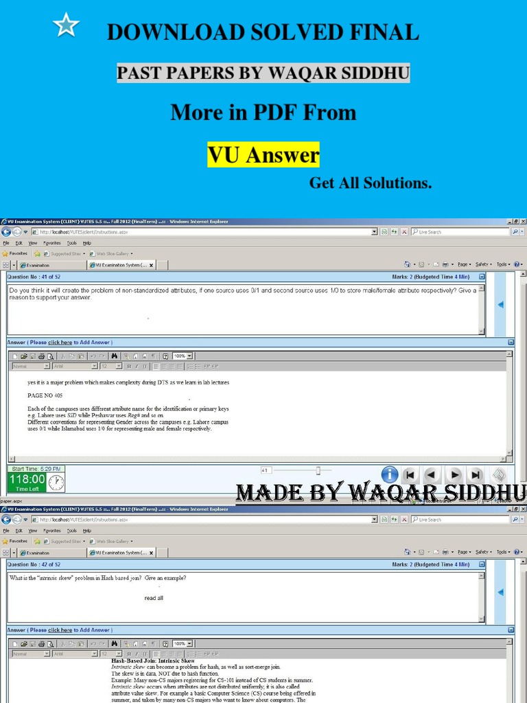 CS614 Final Term Subjective by Waqar Siddhu | PDF