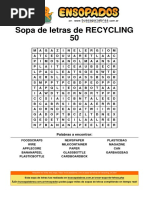 Sopa de Letras: Reciclaje y Medio Ambiente | PDF