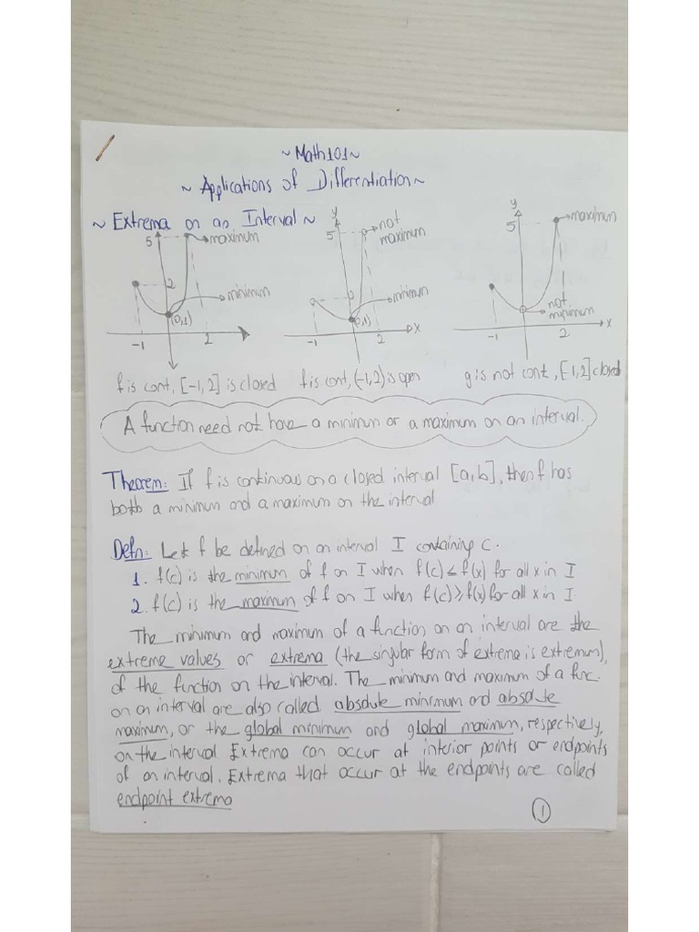 Critical Point and Extrema On The Interval | PDF