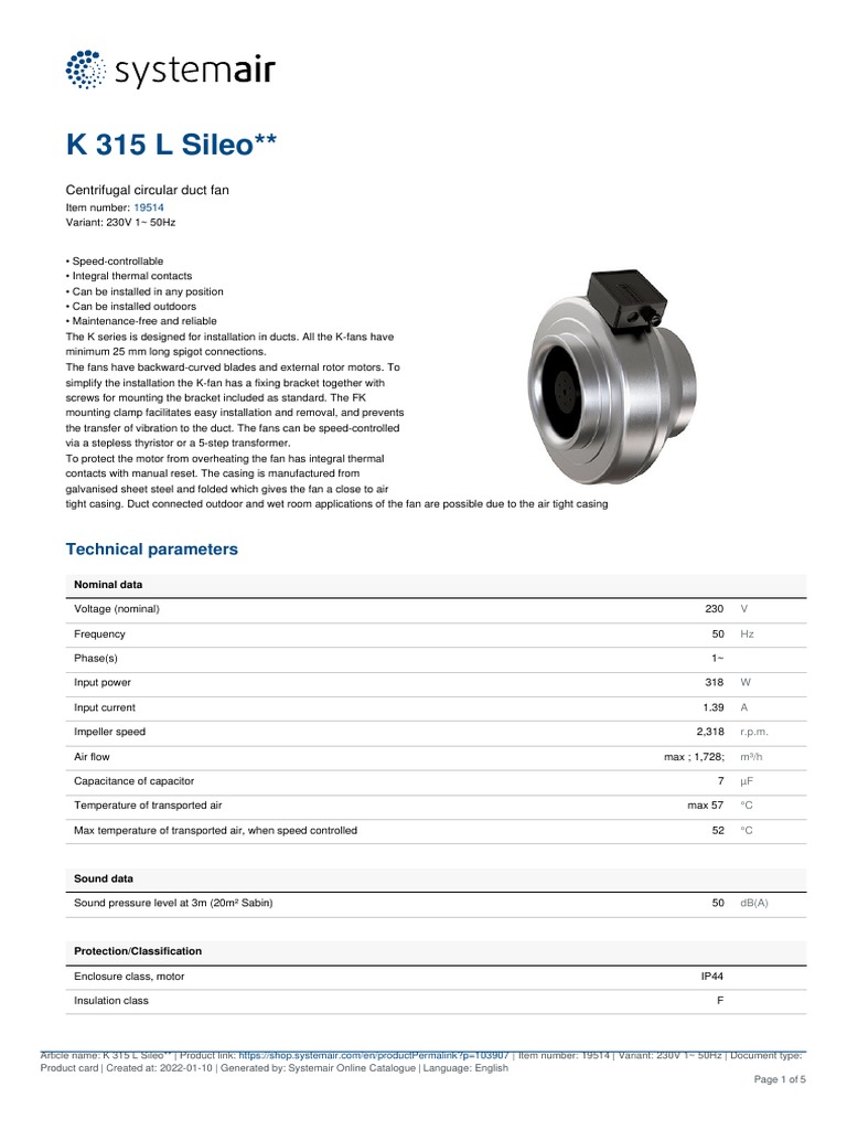 Extract Fan | PDF | Capacitor | Duct (Flow)