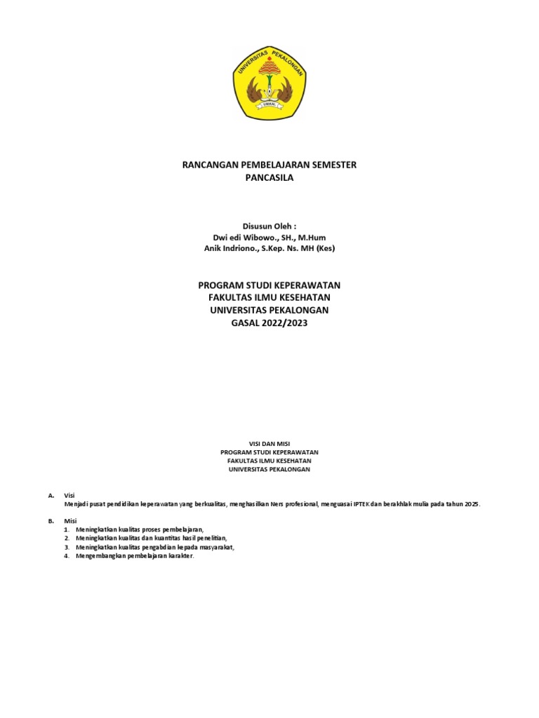 RPS PANCASILA - Gasal - 2022-2023 | PDF