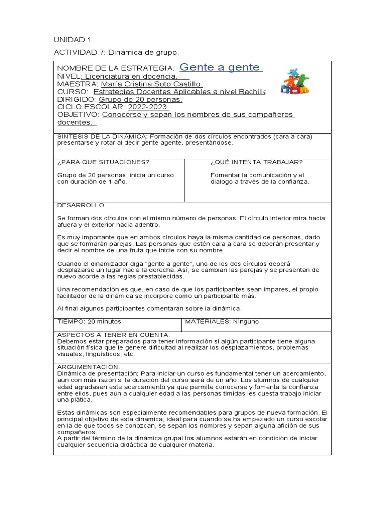 Unidad 1 Act. 7 Dinamica Grupal | PDF | Aprendizaje | Cognición