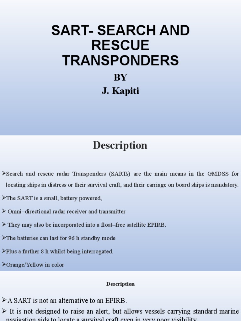 Chapter 16 - SART - SEARCH AND RESCUE TRANSPONDERS | PDF | Radar ...