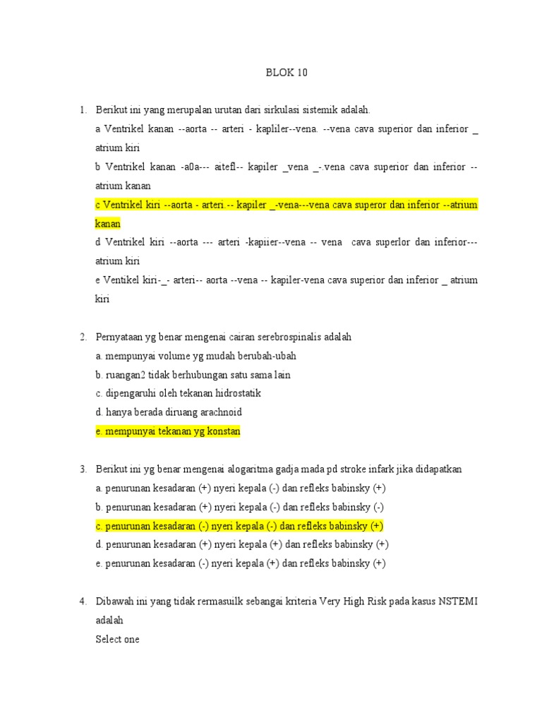 Soal MCQ Blok 10 | PDF