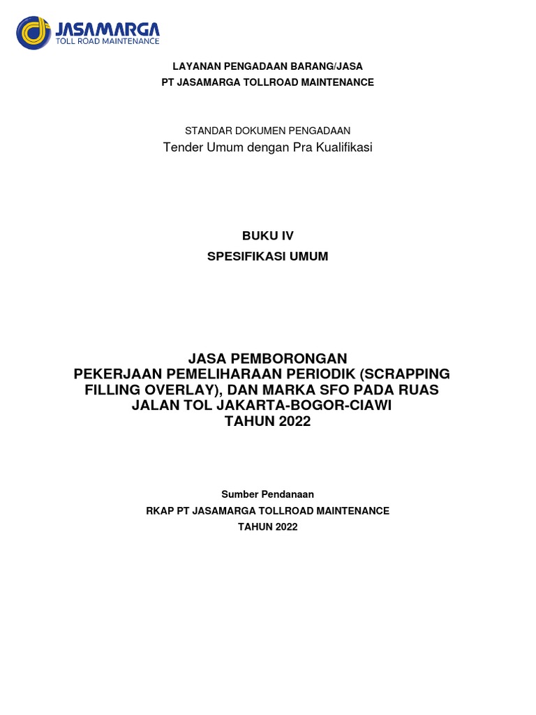 Spek Umum Dan Khusus SFO - Marka SFO Jago 2022-1 | PDF