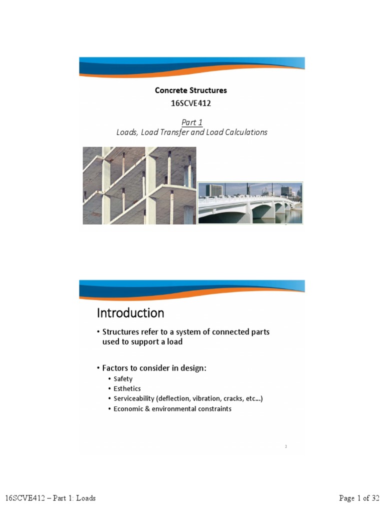 16SCVE412 - Part 1-Loads | PDF | Structural Load | Building Engineering