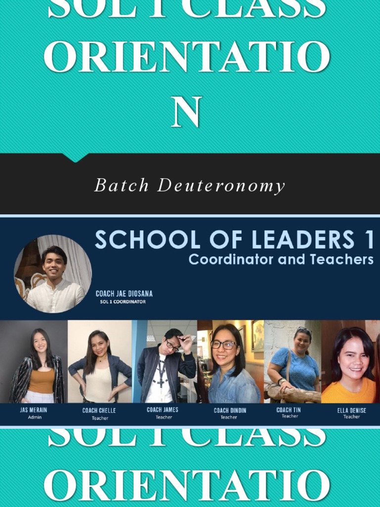 Sol 1 Class Orientation | PDF | Disciple (Christianity) | Gospel Of Matthew