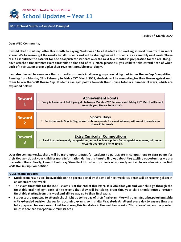 Exam Timetable GEMS | PDF | Test (Assessment) | University Of Cambridge